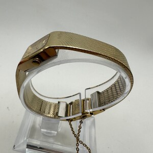 SEIKO RARE Vintage 16-3269 Gold Tone Tank Dress Watch Mesh Band Gift Her Ladies Women Mom Japan ...