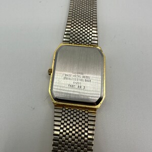 Vintage Helbros Square Quartz Gold Tone 27mm Adjustable Ladies Black ...