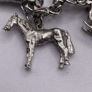 Vintage Sterling Silver 1970 Charm Bracelet With 13 Charms Gift Her ...