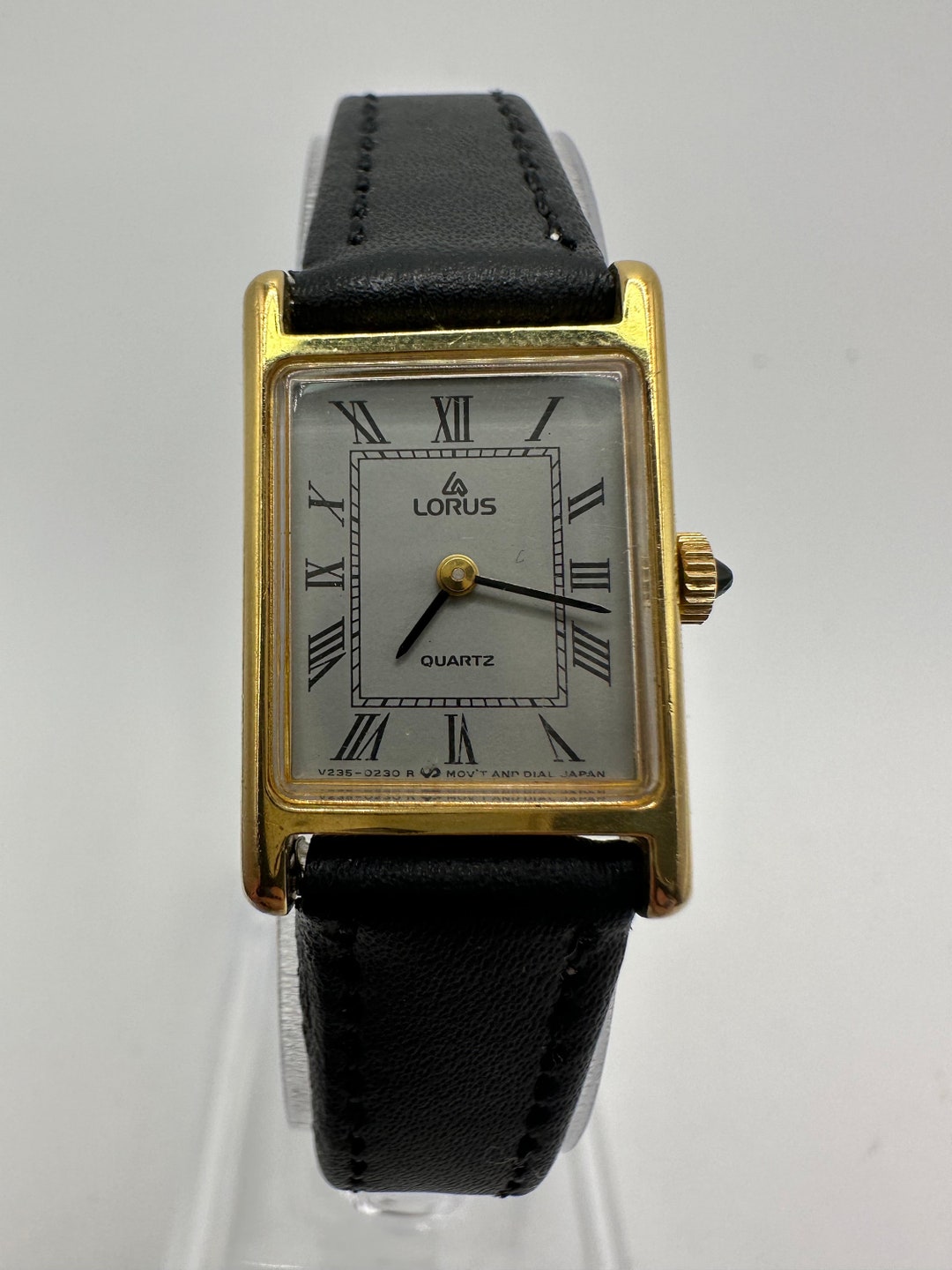 Vintage Lorus by Seiko Ladies Gold Tone Tank Watch Roman Numerals ...