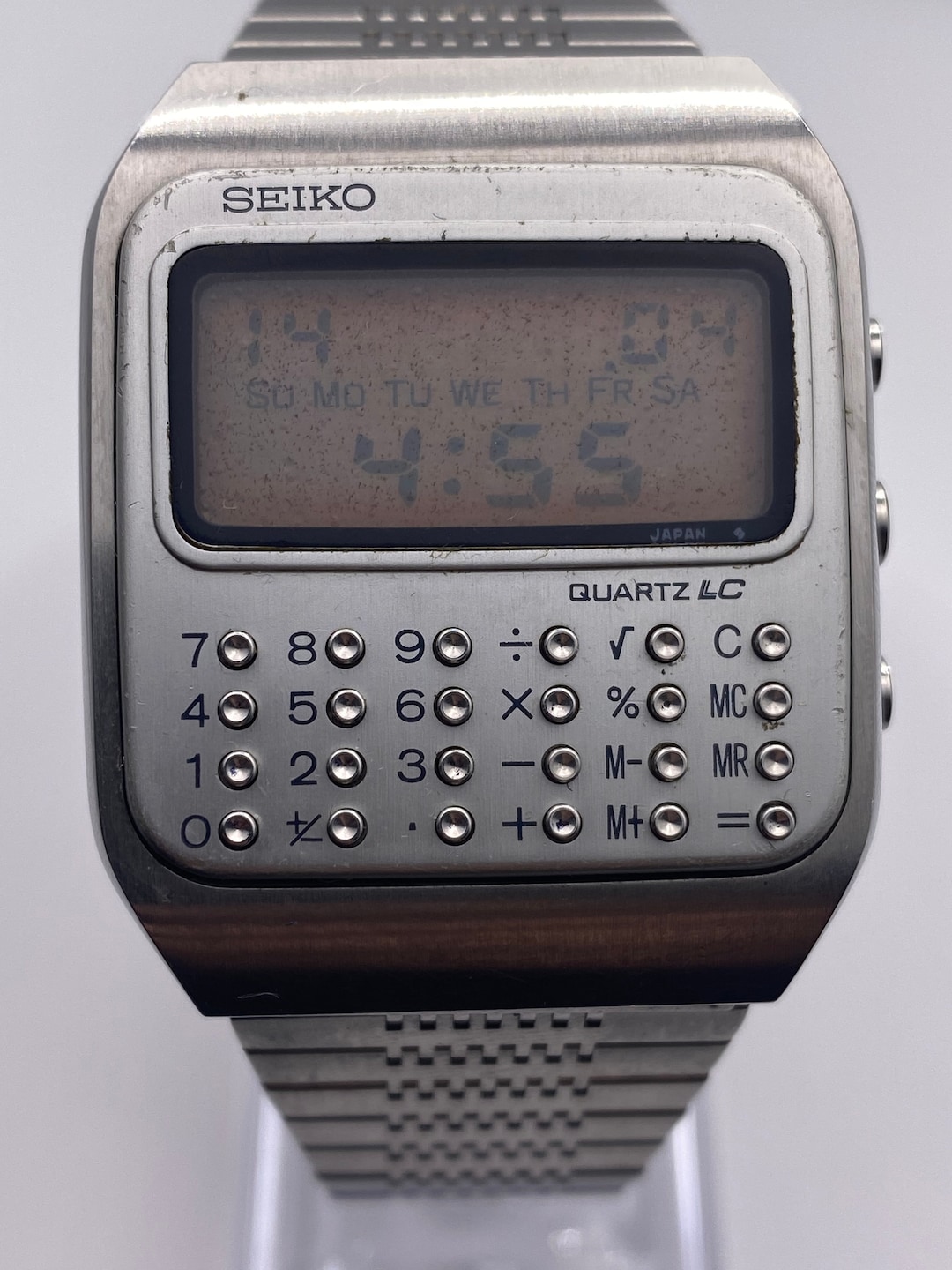 Needs Work Seiko C359 5007 Digital Lcd Vintage Watch Stainless Silver ...