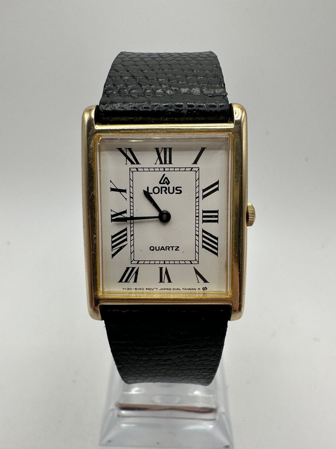 Vintage Lorus by Seiko Gold Tone Ladies Tank Watch White Roman Numerals ...