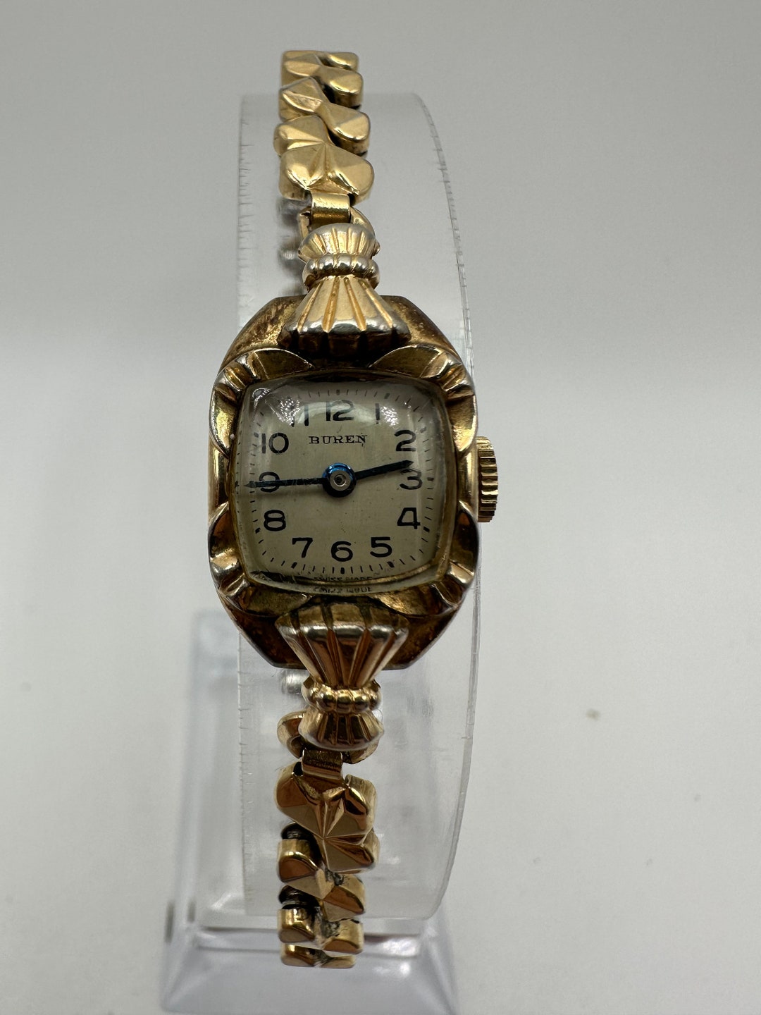 Vintage Ladies Buren Cocktail Gold Tone Mechanical Wind Ladies Dress ...