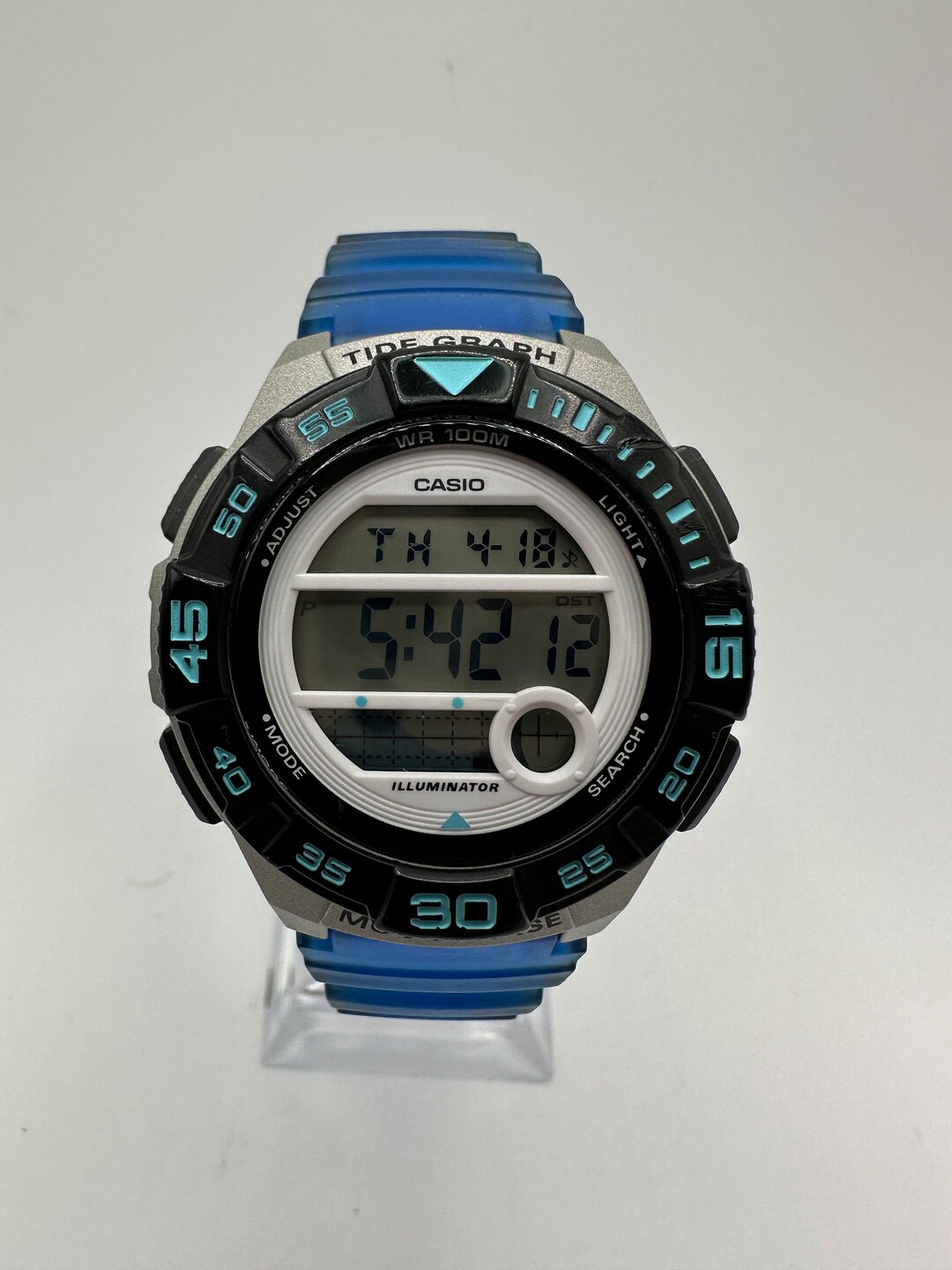 Vintage Casio Tide Graph Moon Phase Digital Watch Rubber Strap 38mm ...