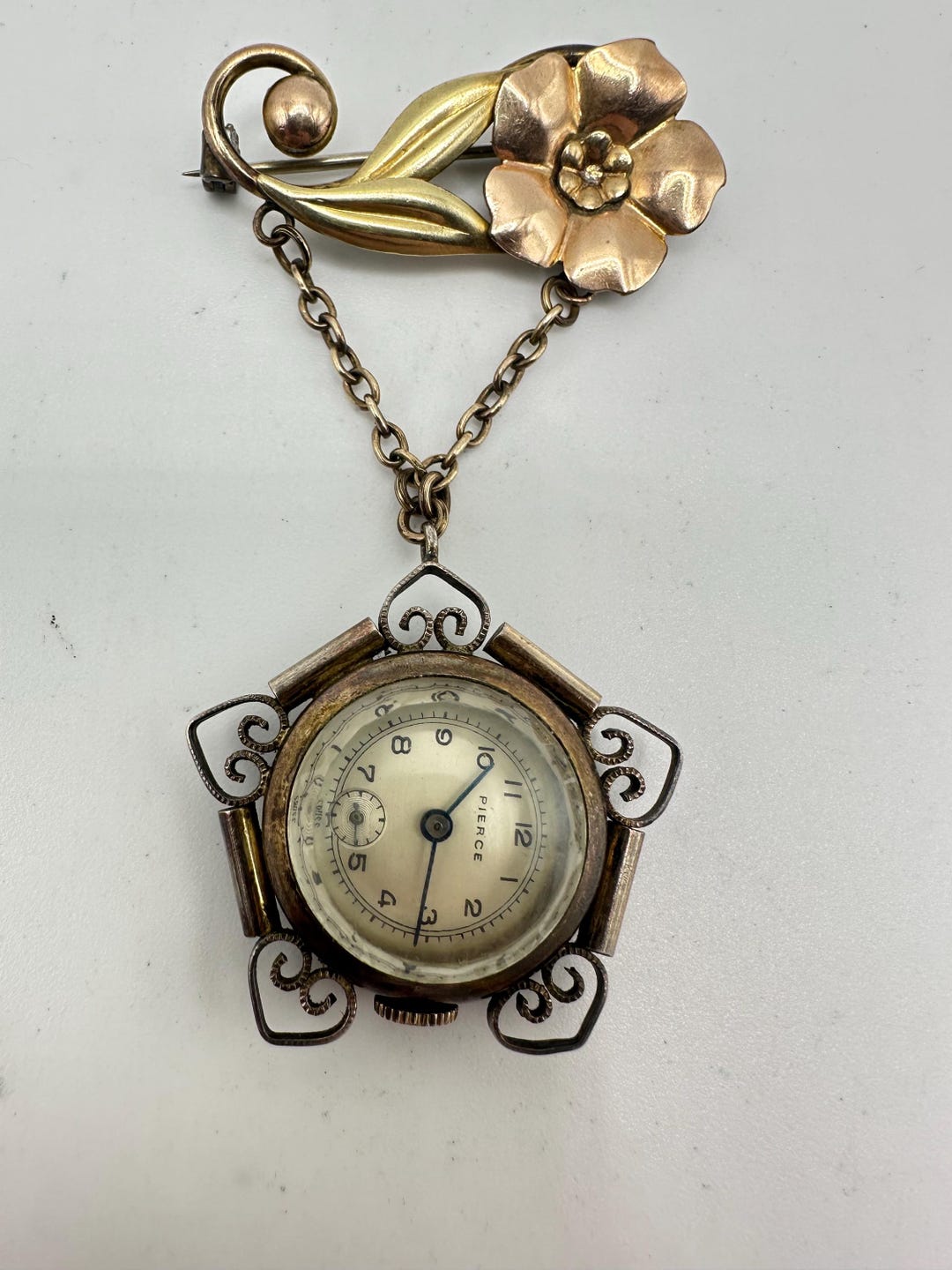 Vintage Pierce Ladies Hand Mechanical Wind Nurses Broach Clip Watch ...