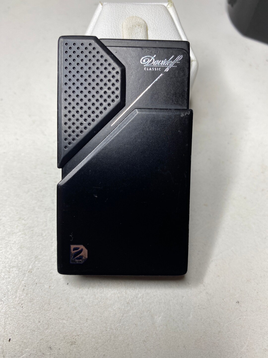 Vintage Davidoff Butane Gas Lighter Flat Black Metal Cigarette Smoking ...