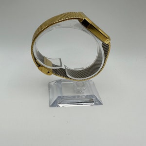 Vintage Helbros Square Quartz Gold Tone 27mm Adjustable Ladies Black ...
