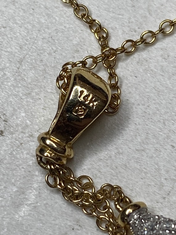 Vintage 14k 585 gold and diamond pendant and necklace… - Gem