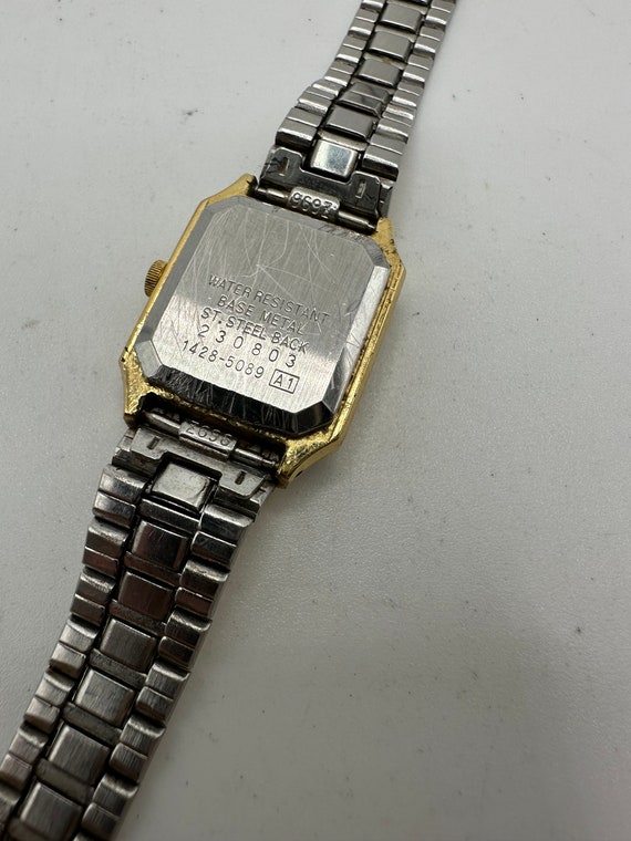 vintage Seiko RARE 1428 ladies gold tone tank Watch s… - Gem