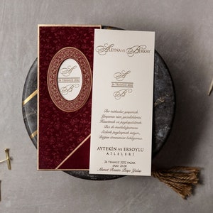 Velvet Invitation, Personalised Unique Wedding Card, Minimalist Design ...