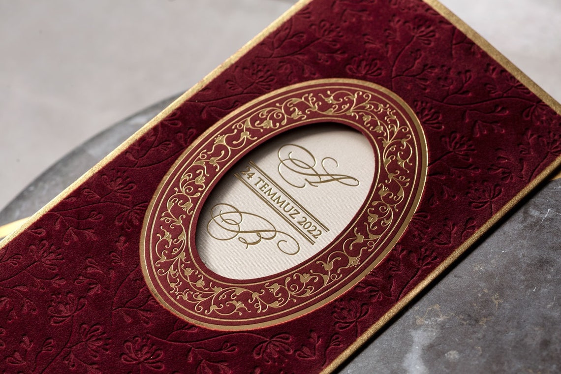 Velvet Invitation Personalised Unique Wedding Card - Etsy