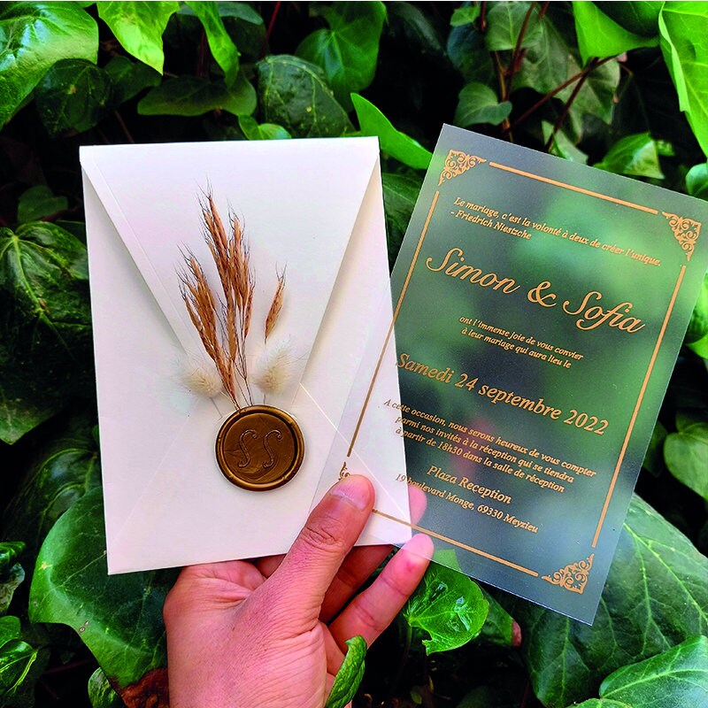 Modern Invitation Personalised Unique Wedding Card - Etsy