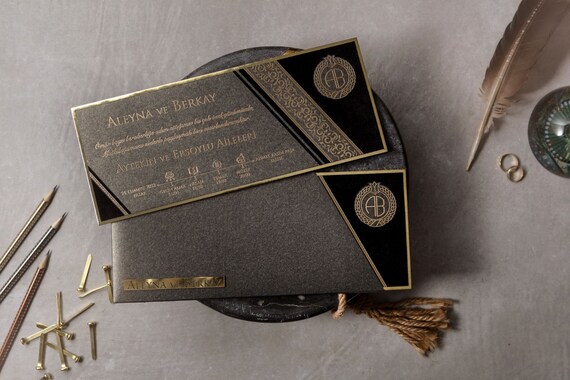 Velvet Invitation Personalised Unique Wedding Card - Etsy