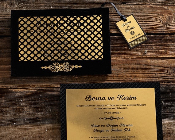 Velvet Invitation Personalised Unique Wedding Card - Etsy