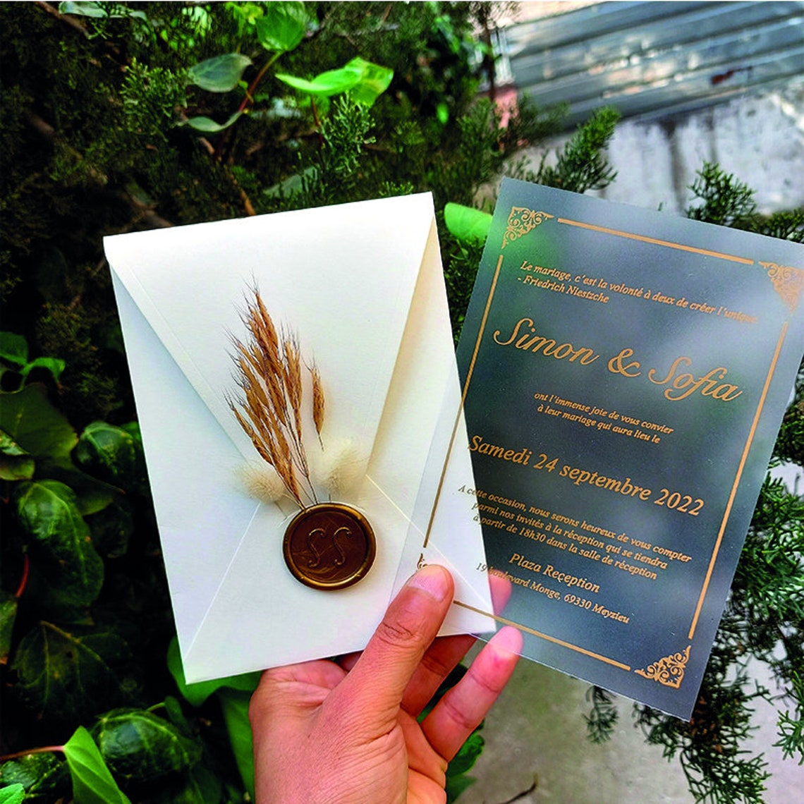 Modern Invitation Personalised Unique Wedding Card - Etsy