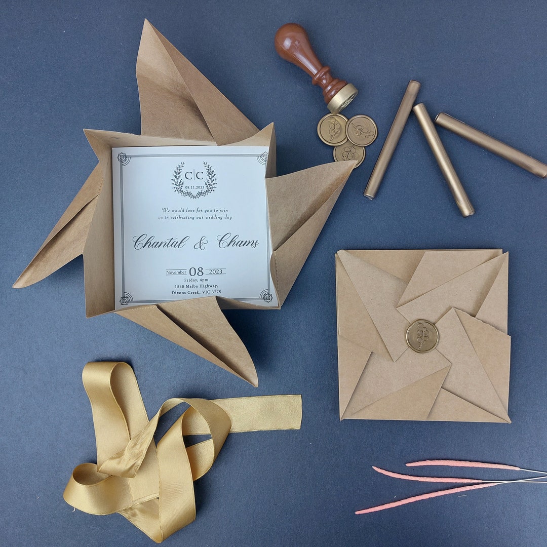 Unique Origami Wedding Invitation, Elegant Sweet 16 Invitation ...