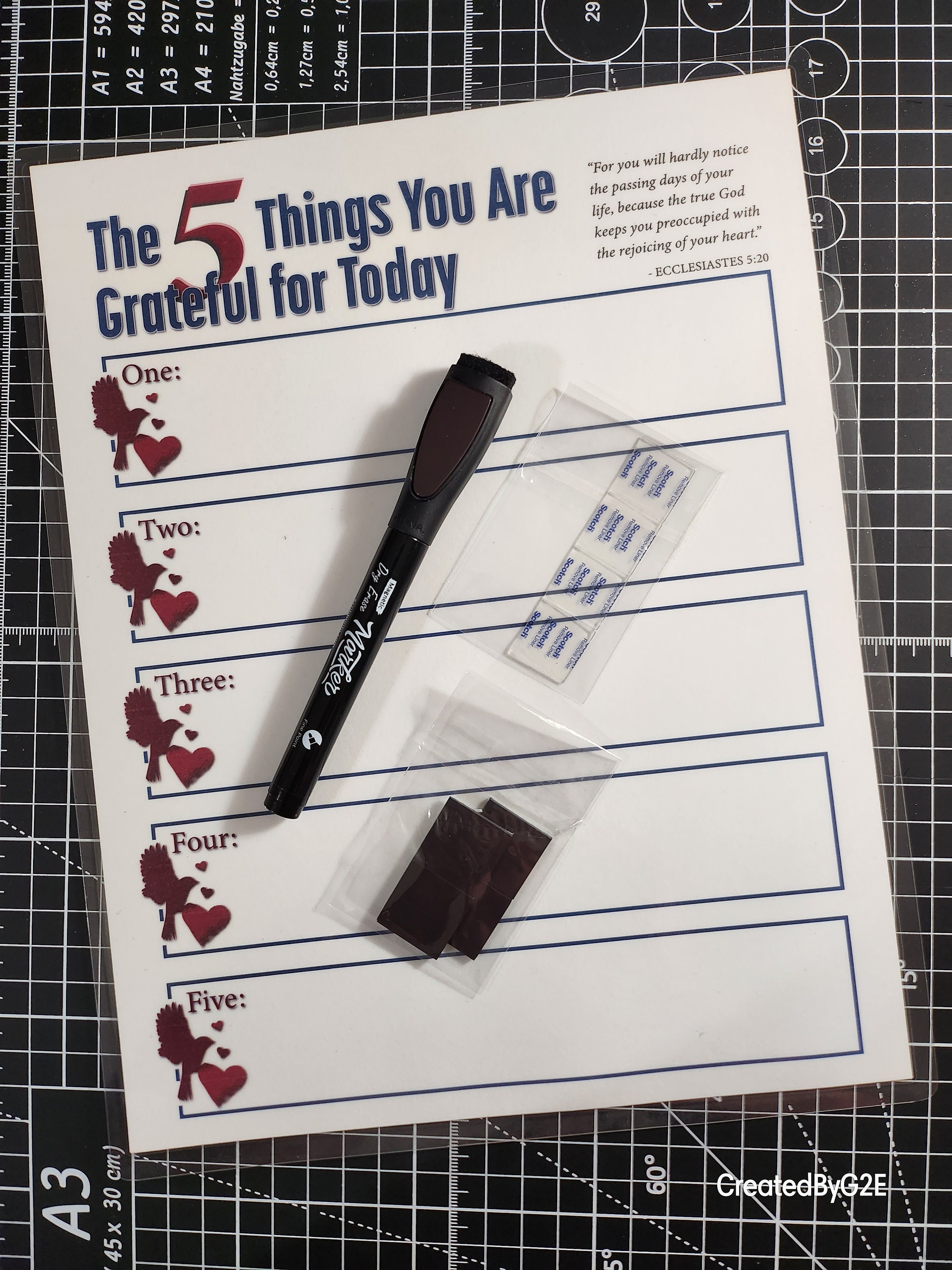 5 Things You Are Grateful for Today - 8.5x11 Erasable Kit - Etsy