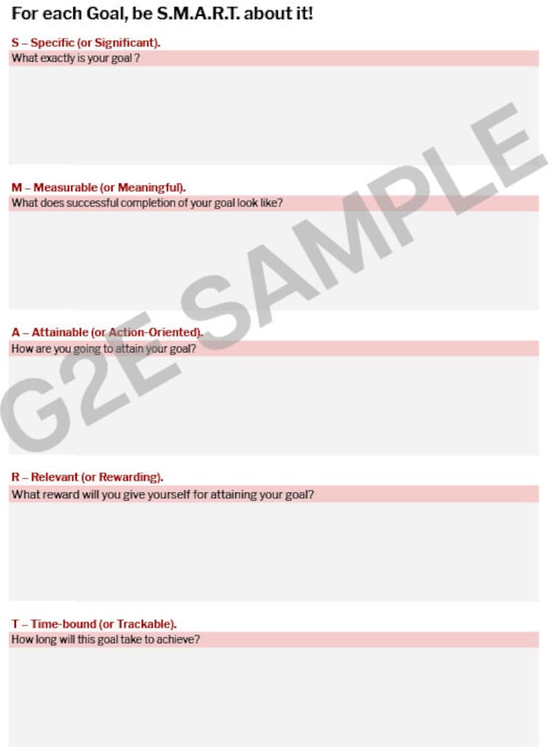 Goal-setting Workbook (google Sheet Template) - Etsy