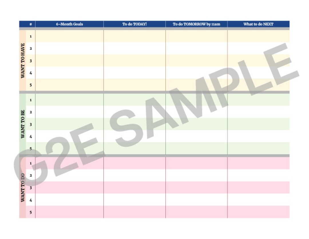Goal-setting Workbook (google Sheet Template) - Etsy