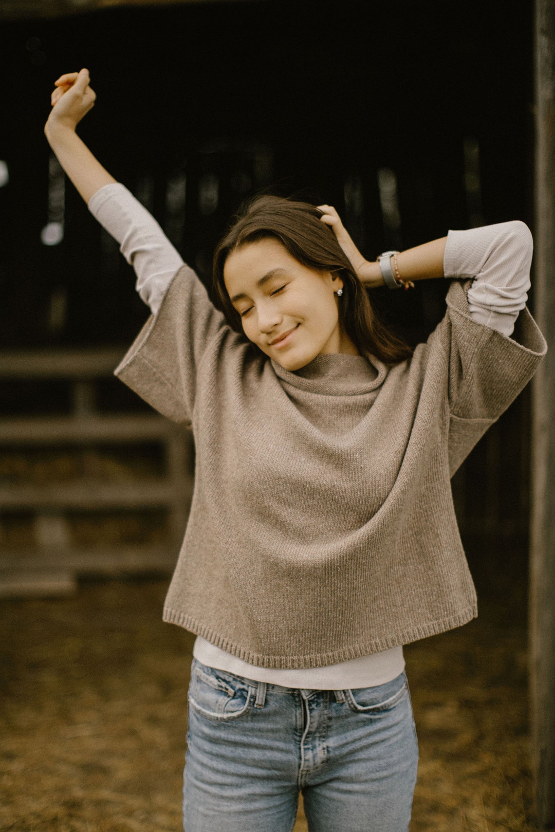 Alpaca Wool Vest, Winter Wool Vest, Oversized Wool Vest, Brown ...