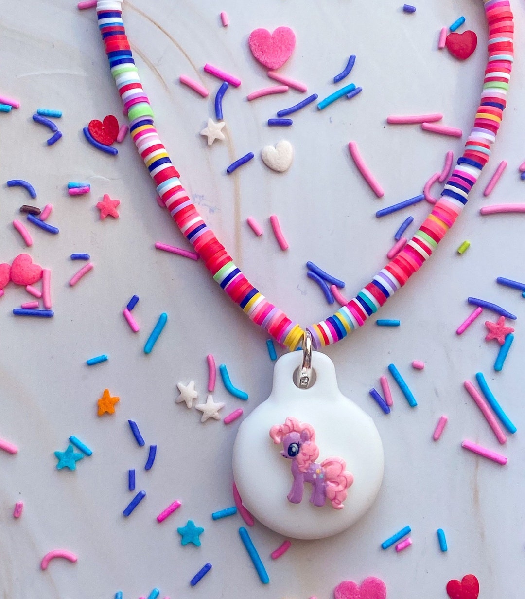 Cute Unicorn AirTag Case Holder With Colorful Necklace for Kids, AirTag ...