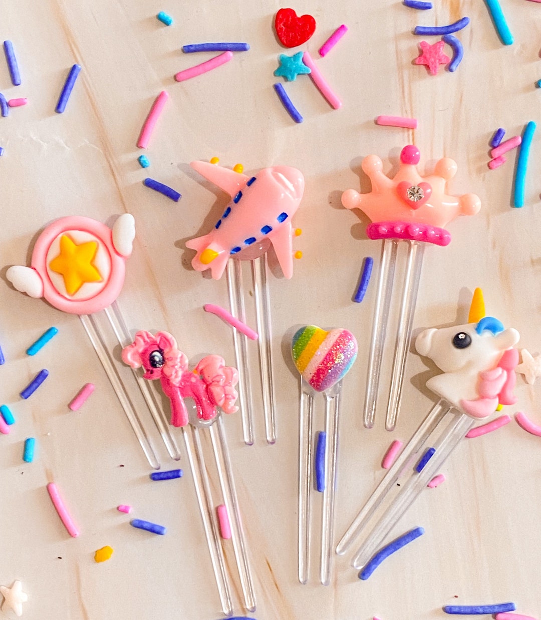 Cute Food Picks for Kids, Bento Pink Food Picks, Bento Lunchbox, Mini ...