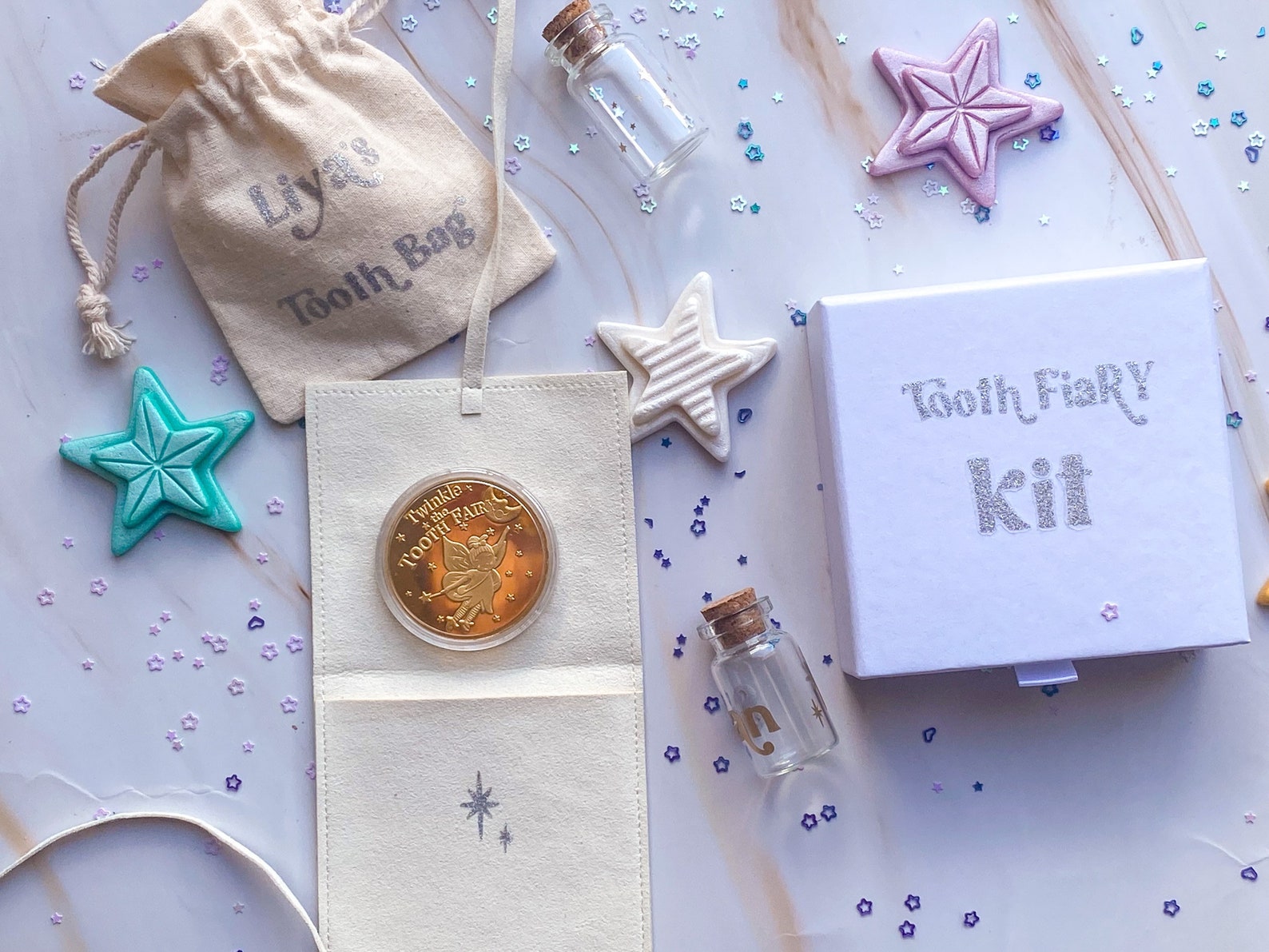 Tooth Fairy Gift Kit With Tooth Fairy Bag and Fairy Coin - Etsy