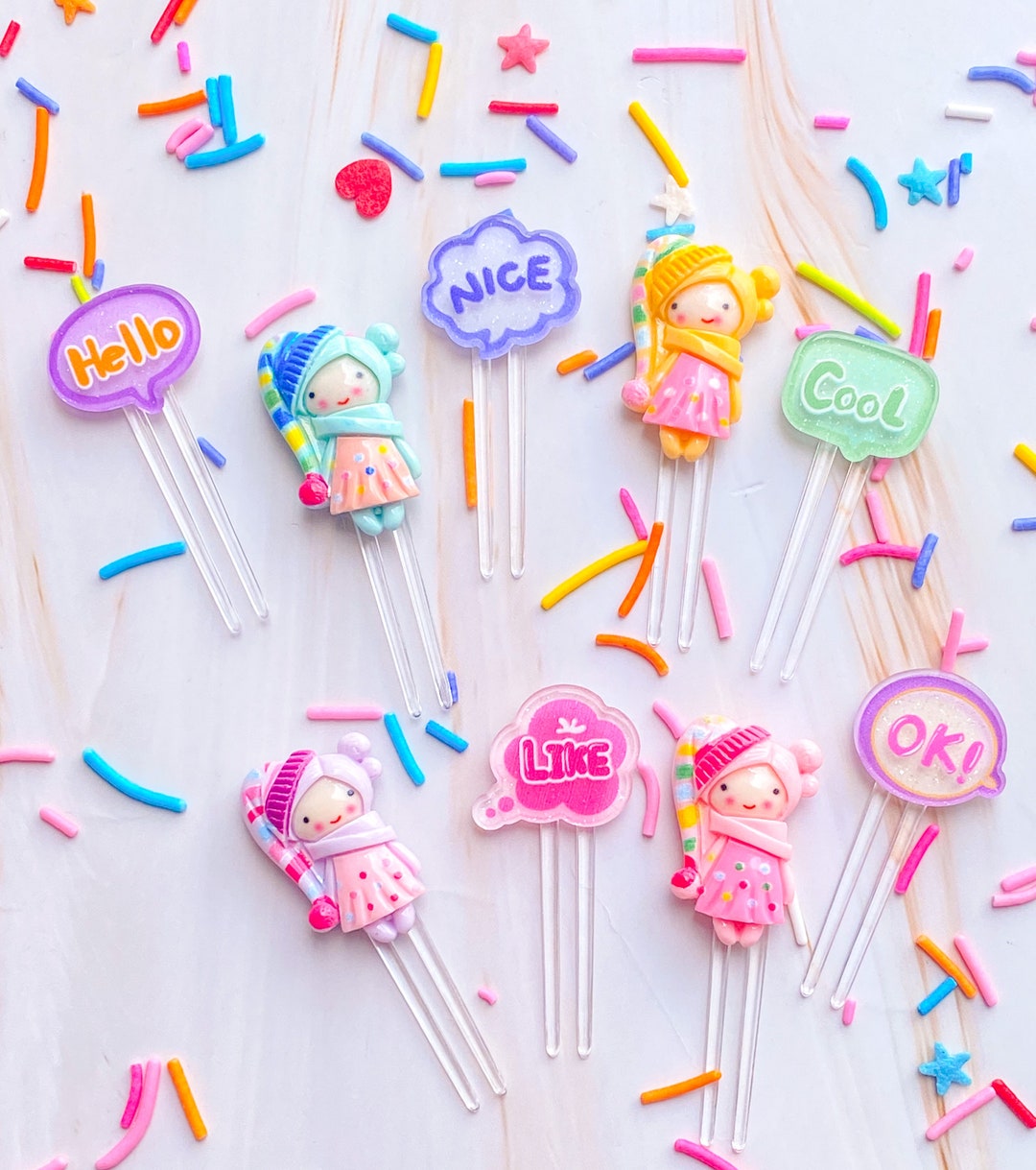 Cute Food Picks for Kids, Bento Food Picks, Bento Lunchbox, Mini Forks ...