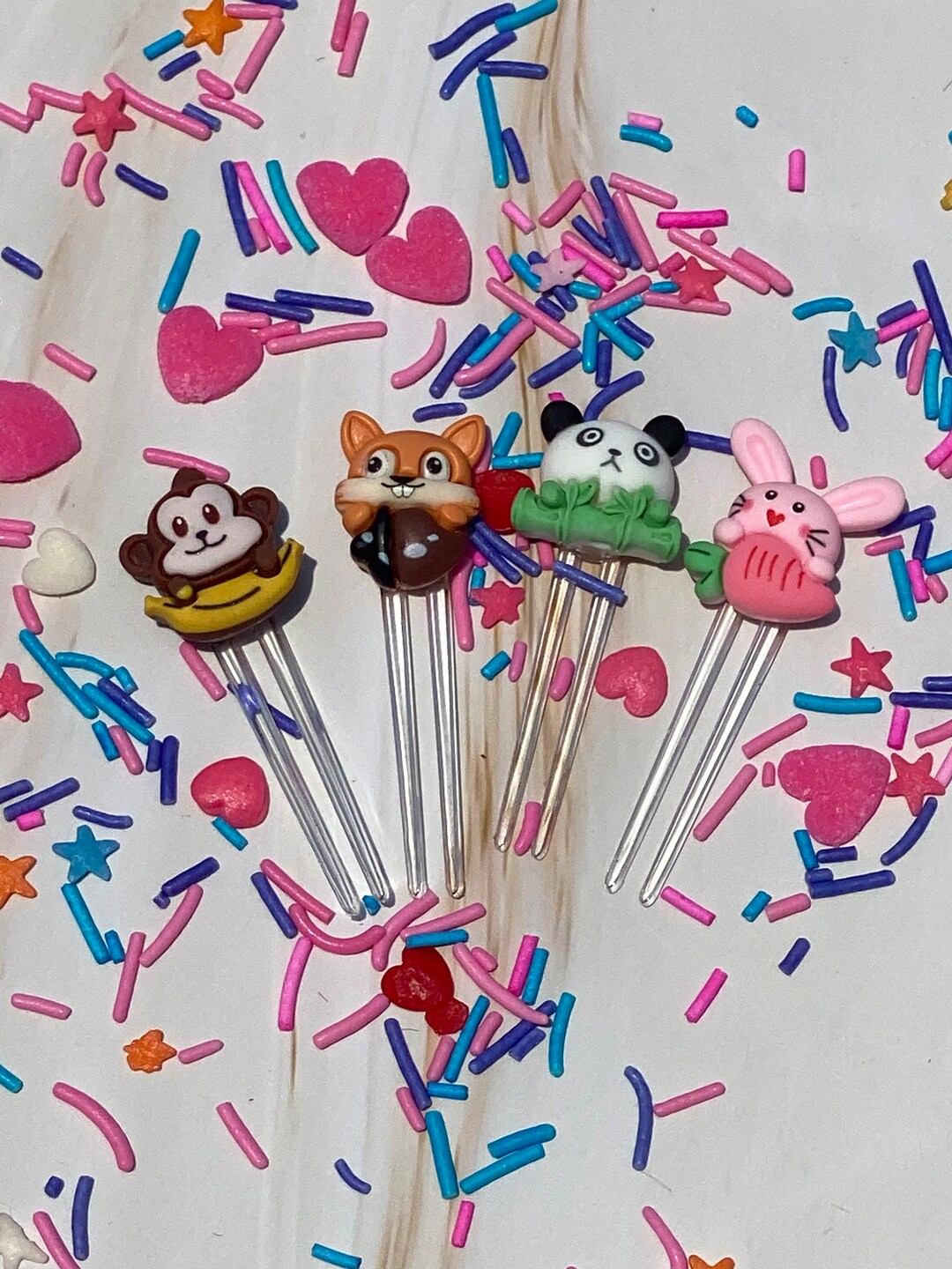 Animal Food Picks for Kids, Bento Animals Picks, Bento Lunchbox, Mini ...