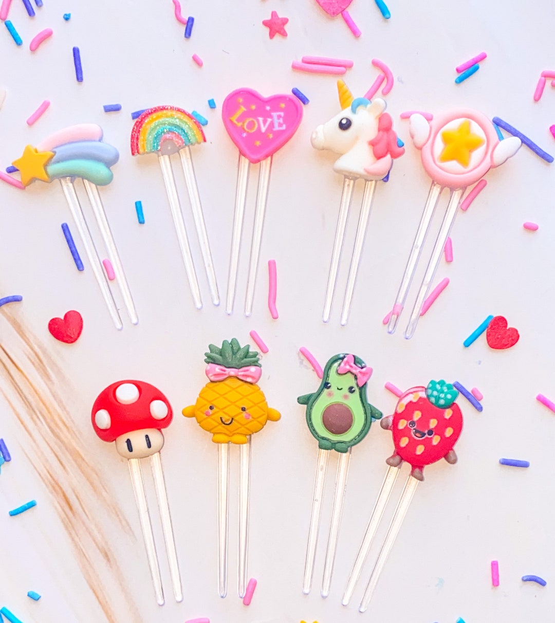 Cute Lunch Bite Picks, Food Picks, Bento Picks, Bento Lunch, Mini Forks ...