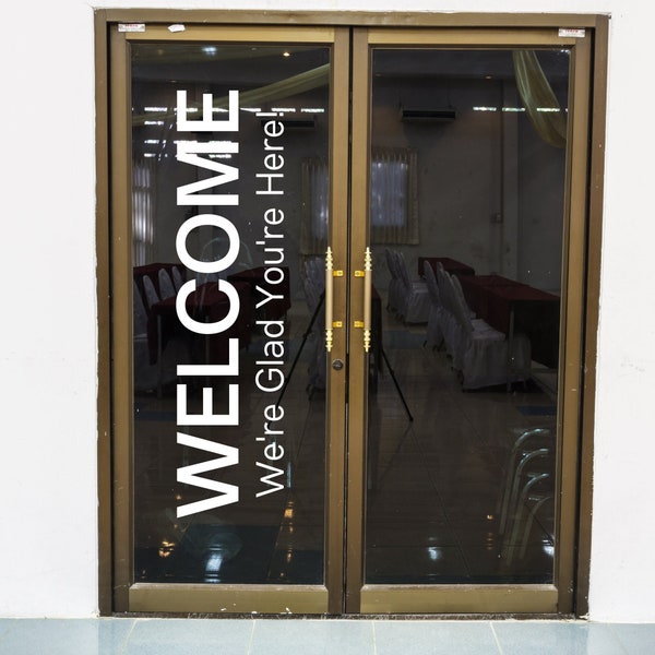 Welcome Glass Door Decal - Etsy