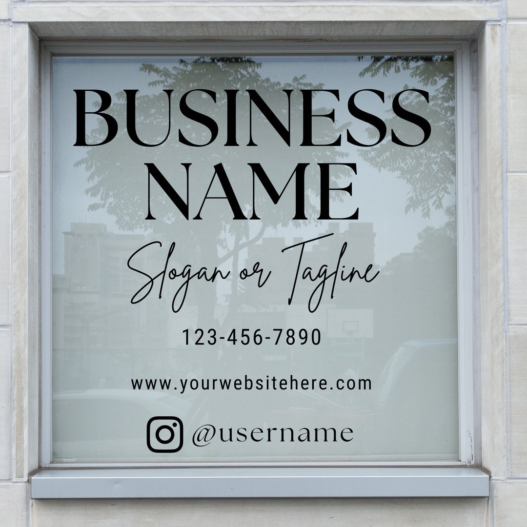 Custom Vinyl Business Sign for Storefront Windows - Custom Business ...