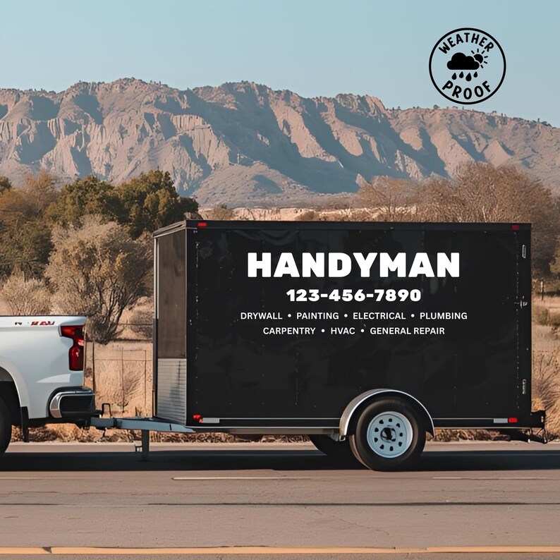 Custom Handyman Vinyl Decal | Personalized Contractor Sign | Utility ...