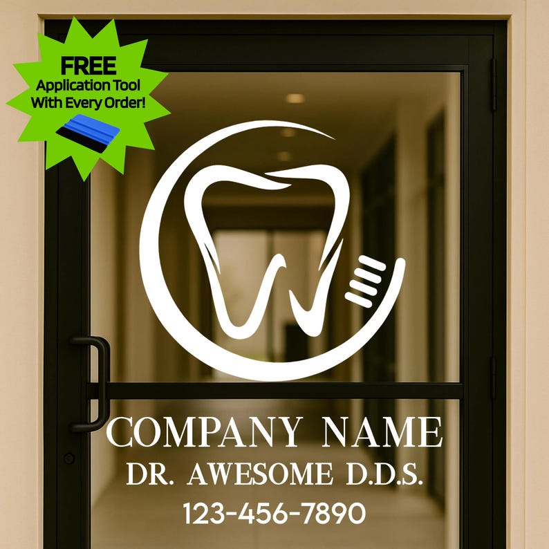 Business Decal: Dental Office Window Sign | Custom Vinyl Business Signs ...