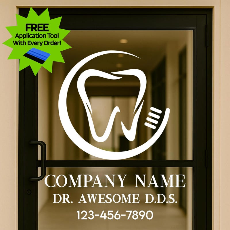 Dental Tooth Door Decal - Etsy