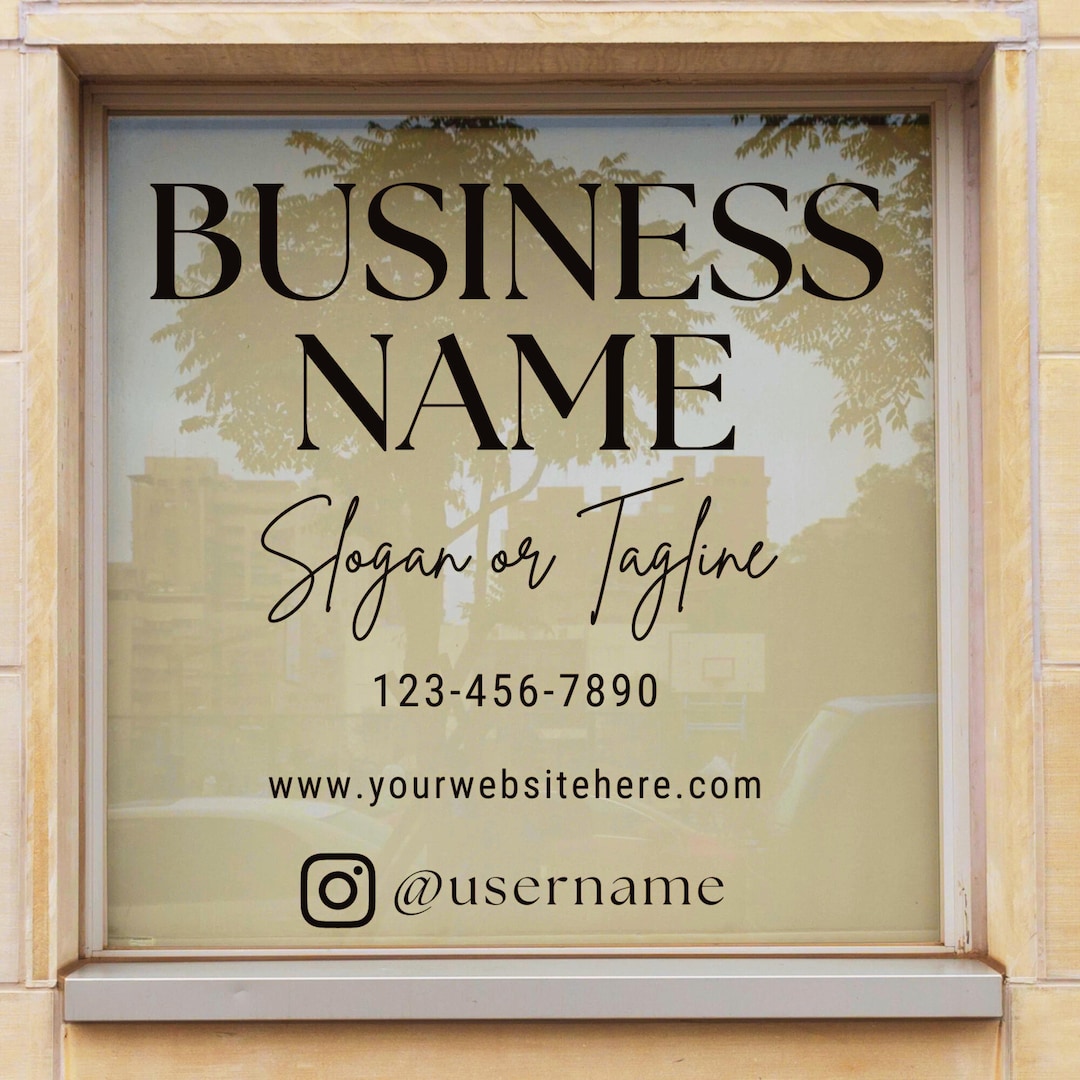 Custom Vinyl Business Sign: Storefront Window Decal - Etsy