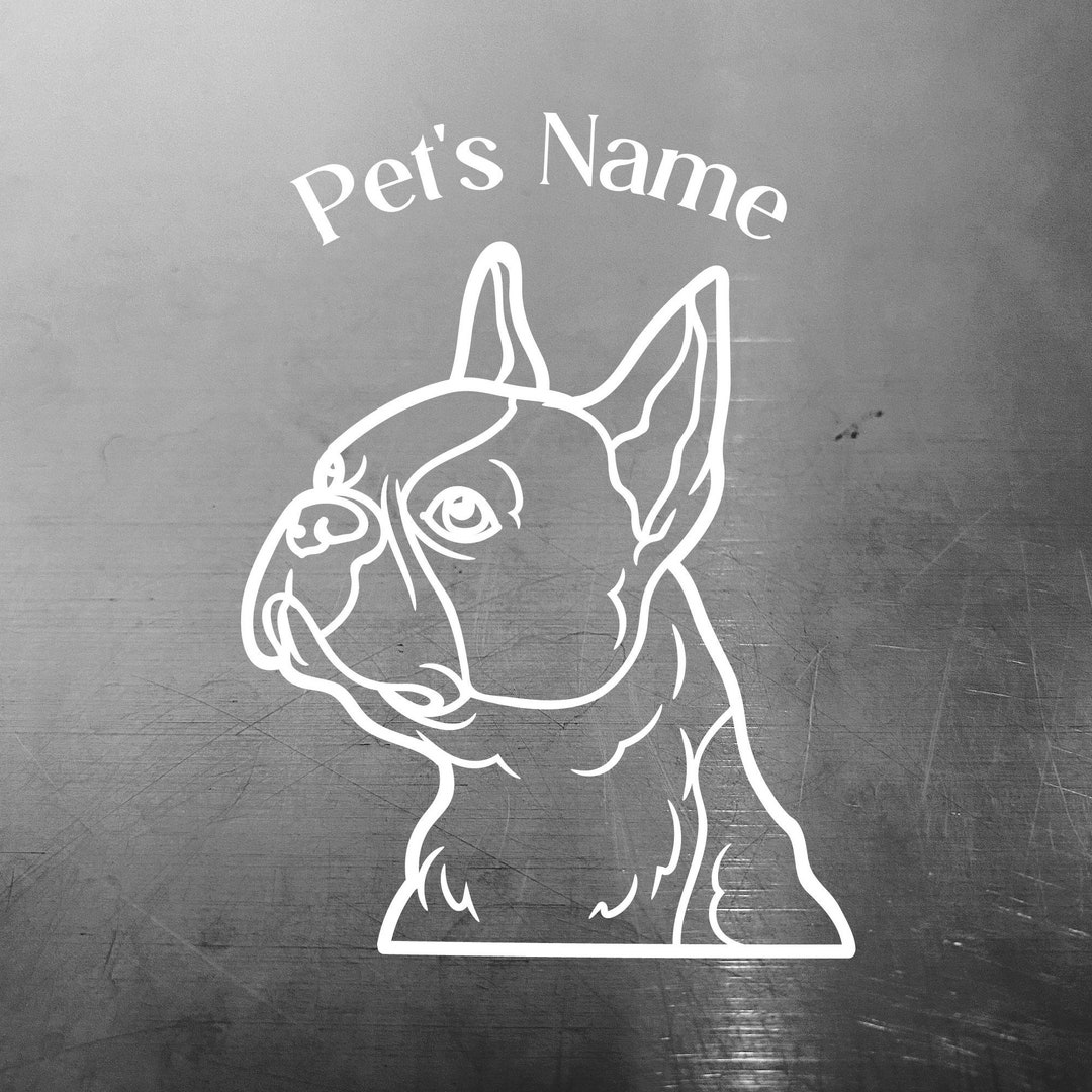 Custom Boston Terrier Vinyl Decal Sticker, Personalized Boston Terrier ...
