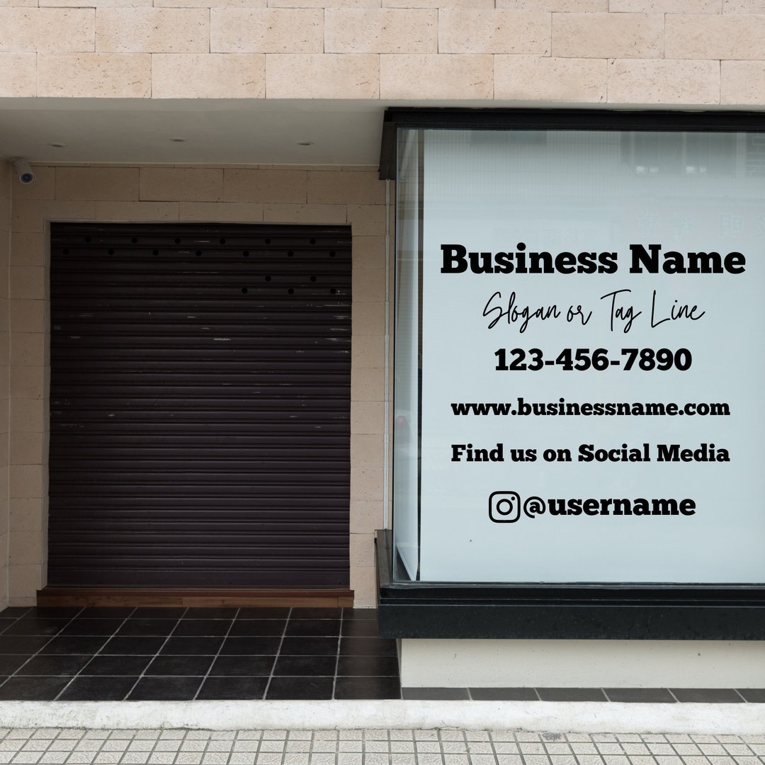 Large Customized Business Vinyl Decal Sign / Large Personalized ...