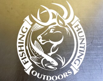Hunting and Fishing Car Decal - Etsy