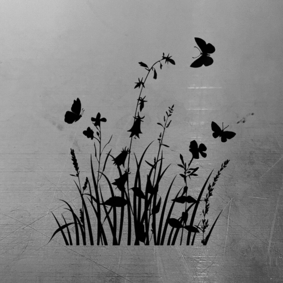 Wild Flowers With Butterflies Vinyl Decal Sticker Vinyl Decal Stickers ...