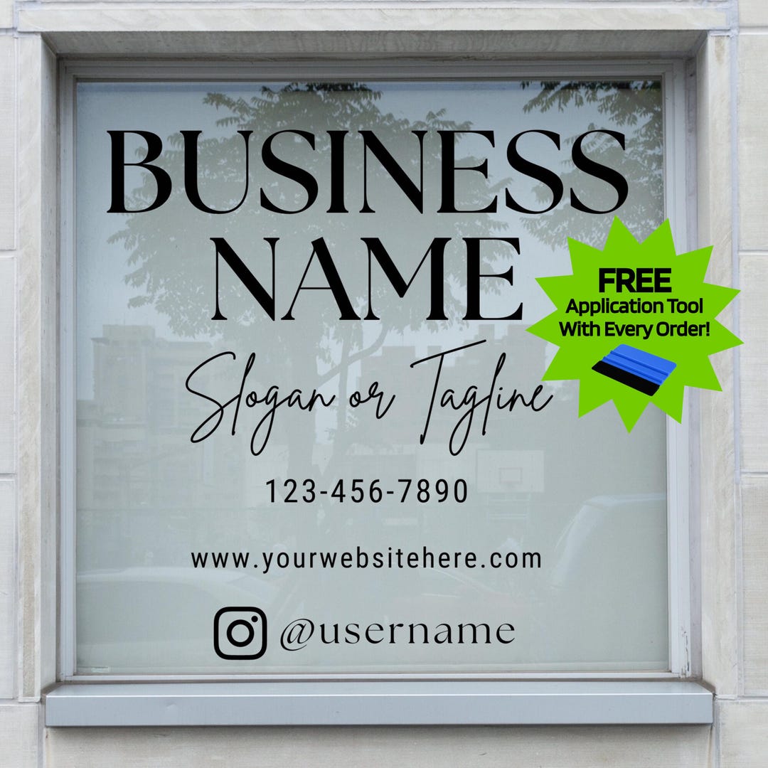 Custom Vinyl Business Sign: Storefront Window Decal - Etsy