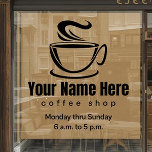 Business Decal: Custom Coffee Shop Logo | Business Window Sign ...
