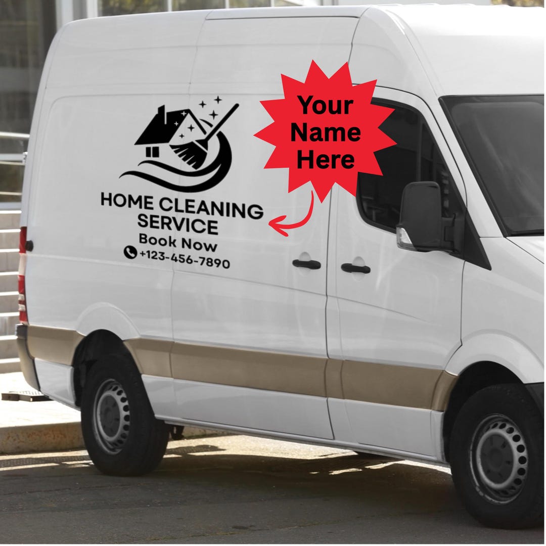 Personalized Cleaning Service Vehicle Decal | Custom Business Logo ...