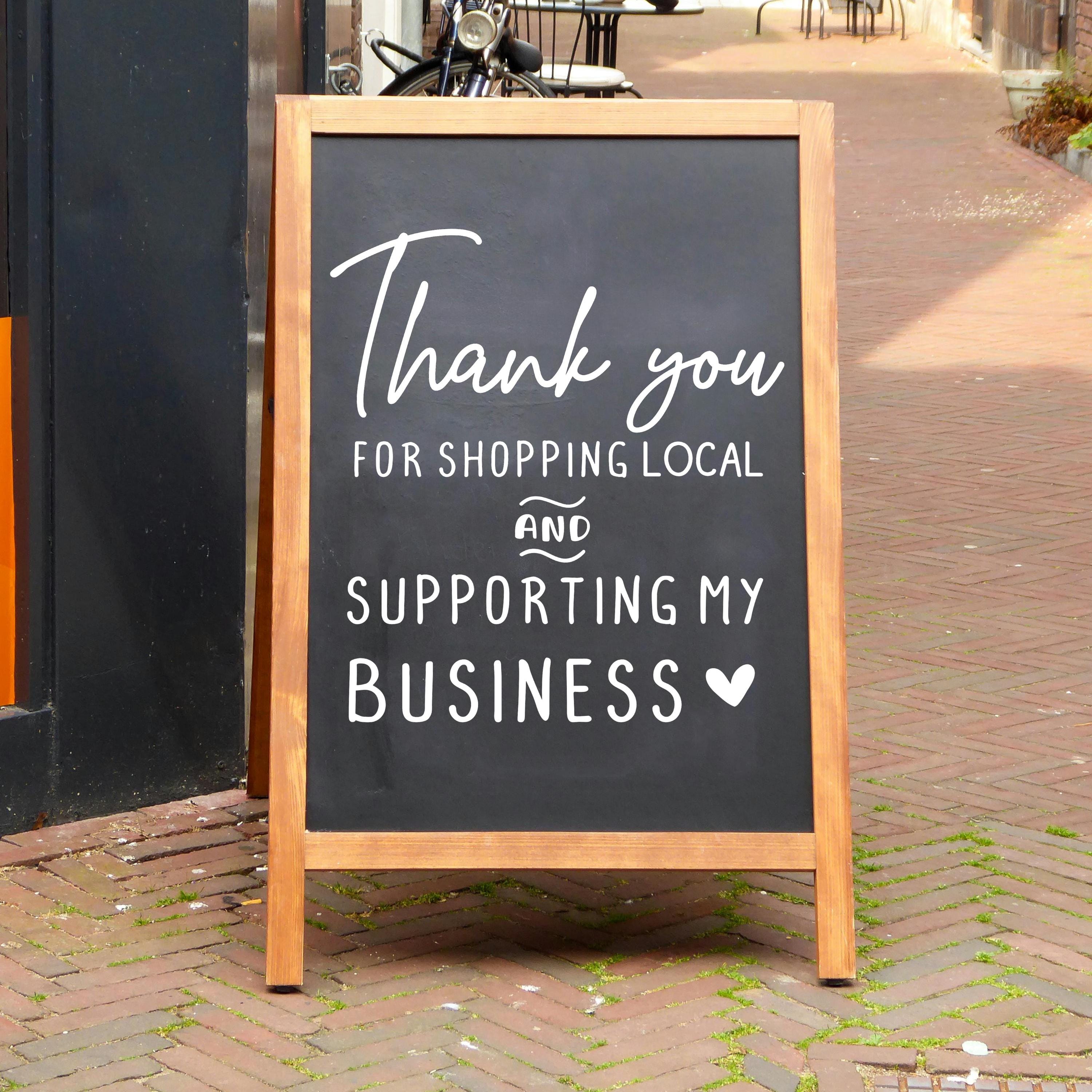 Business Decal: Thank You for Shopping Local Sign | Window Decals ...