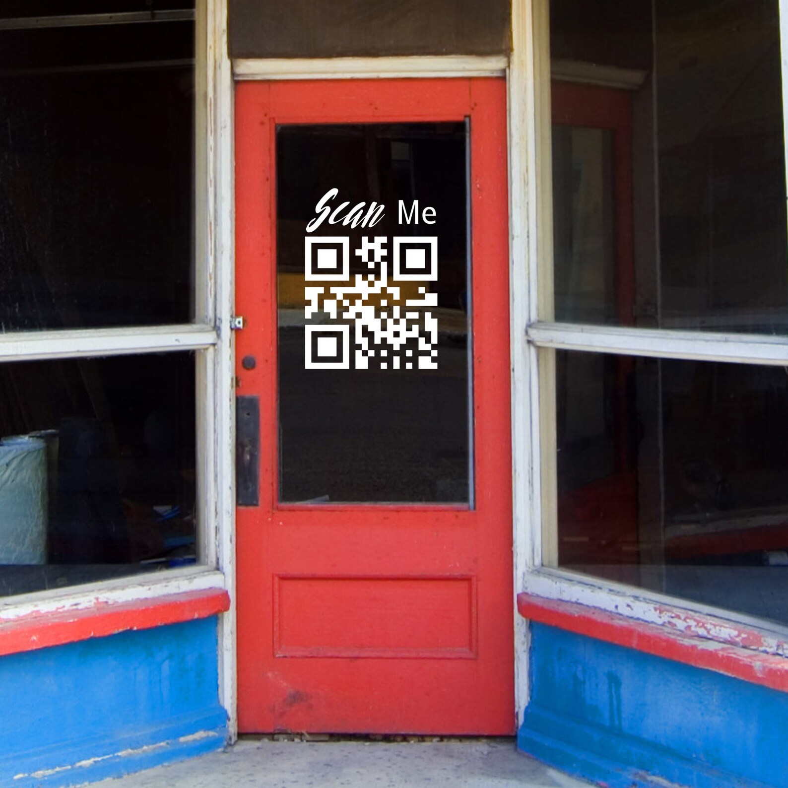 Custom QR Code and Line of Text Custom QR Code Window Decal - Etsy