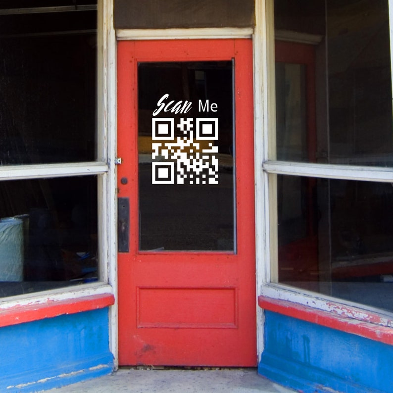 Custom QR Code and Line of Text Custom QR Code Window Decal - Etsy