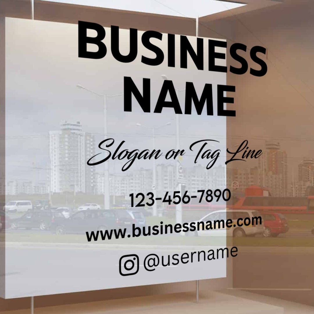 Business Sign Window Decal Window Decal for Business Door Decal ...