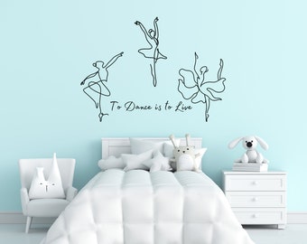 Dance Wall Art Decals Love Dancing Rain Storm Vinyl Cute Family Bedroom ...