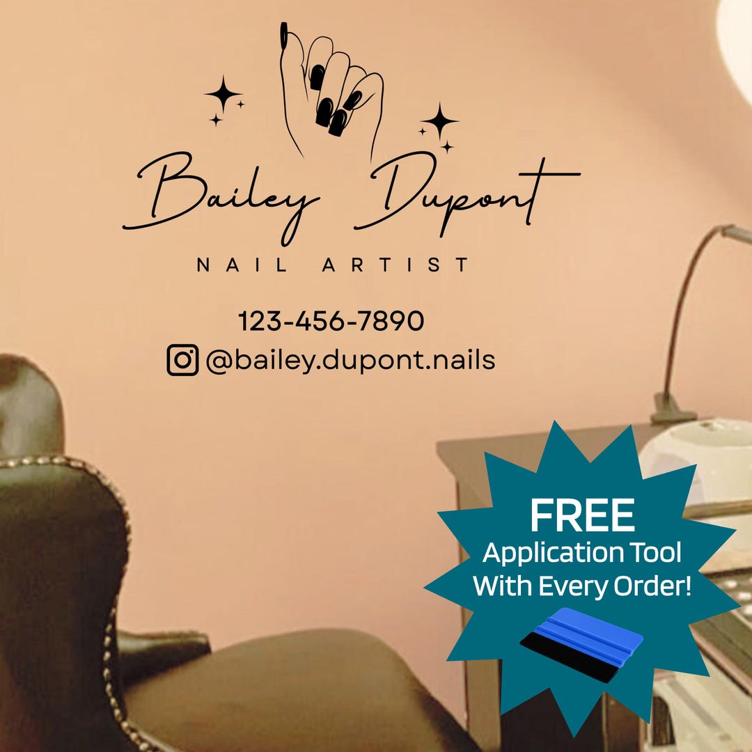 Business Decal: Custom Nail Salon Sign | Personalized Window Signs for ...