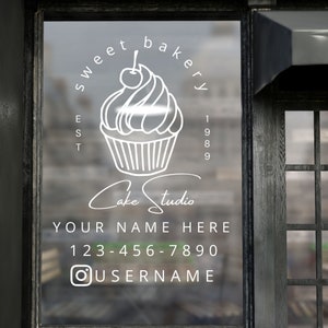 Bakery Logo Vinyl Decal Sign / Personalized Bakery Business Sign ...